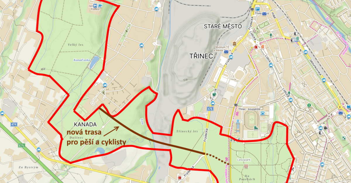 Propojení lesoparku s kanadským lesem | statutární město Třinec